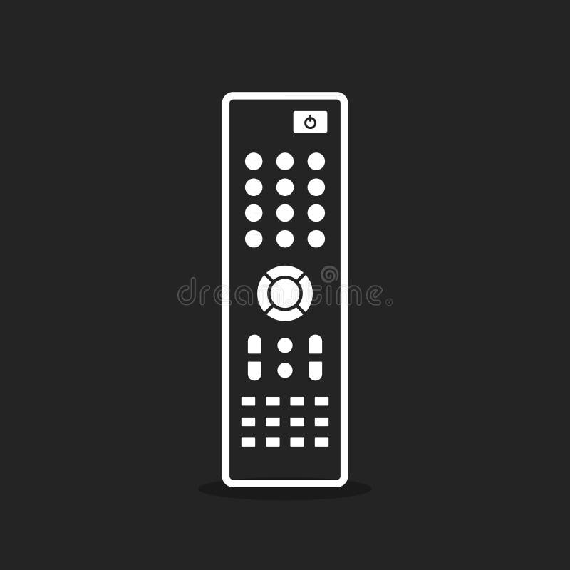 Remote Control. Flat Icon. White Thick Line. TV Remote Controller ...
