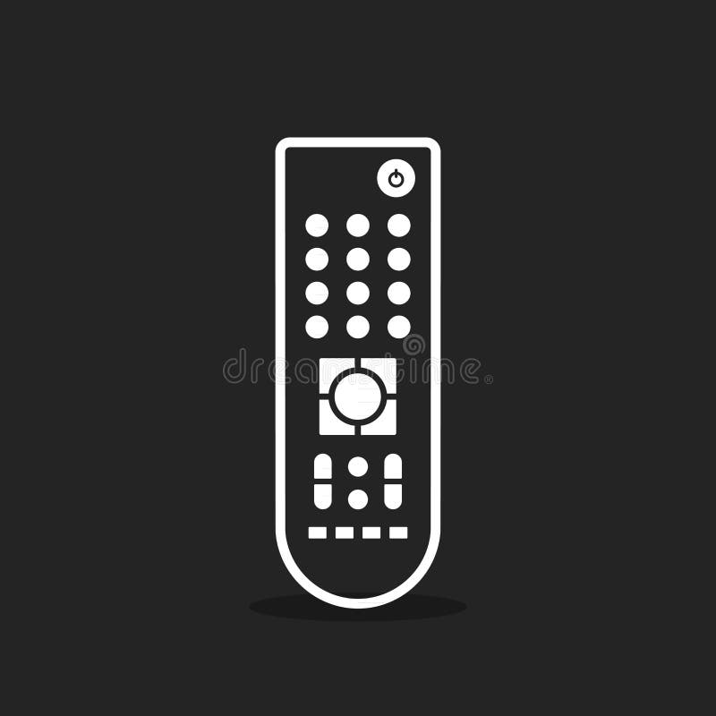 Remote Control. Flat Icon. White Thick Line. TV Remote Controller ...