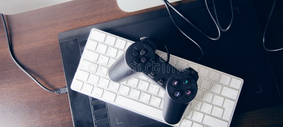 Remote Control for Game on Keyboard Stock Image - Image of gamer ...