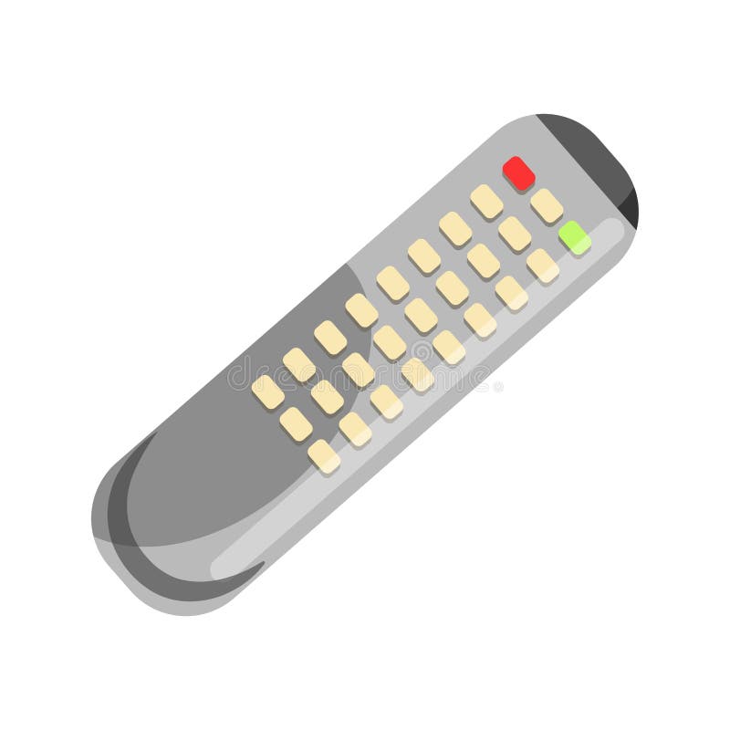 Remote Control in Grey Color Isolated on White Vector Illustration ...