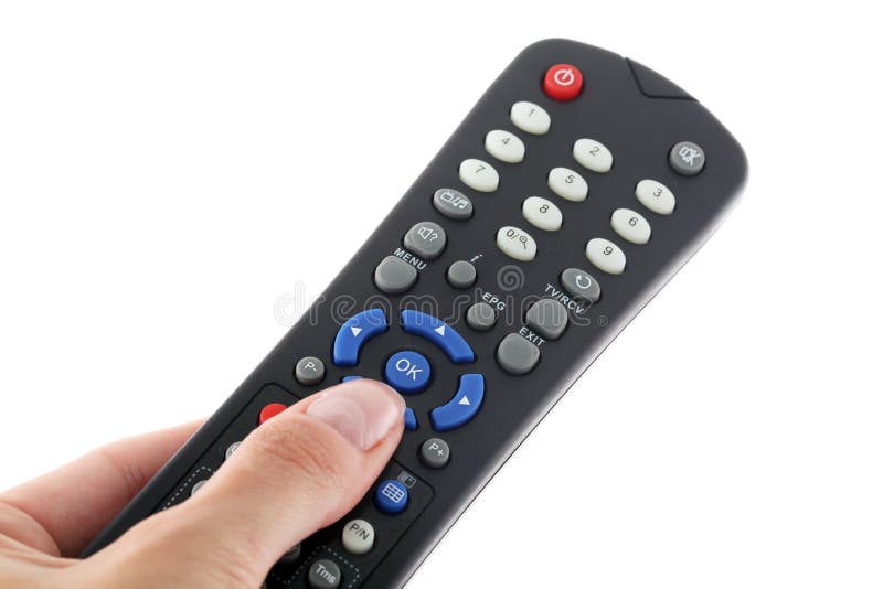 Remote Control in Human Hand Stock Photo - Image of video, broadband ...