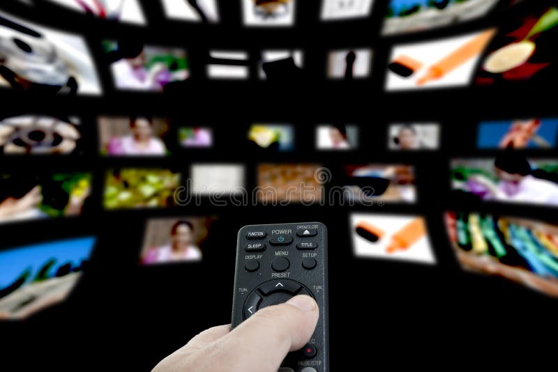Button Pressing on TV Remote Control Stock Image - Image of remote ...