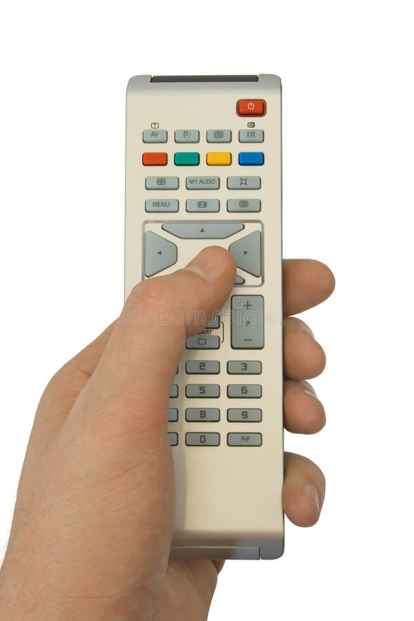 Hand holding a remote stock image. Image of flick, audience - 381695