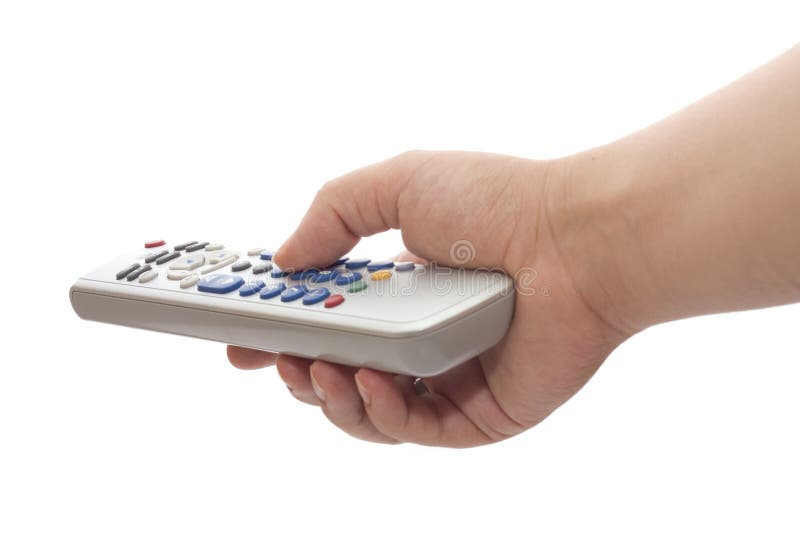 Remote control in hand stock photo. Image of hand, media - 6075034