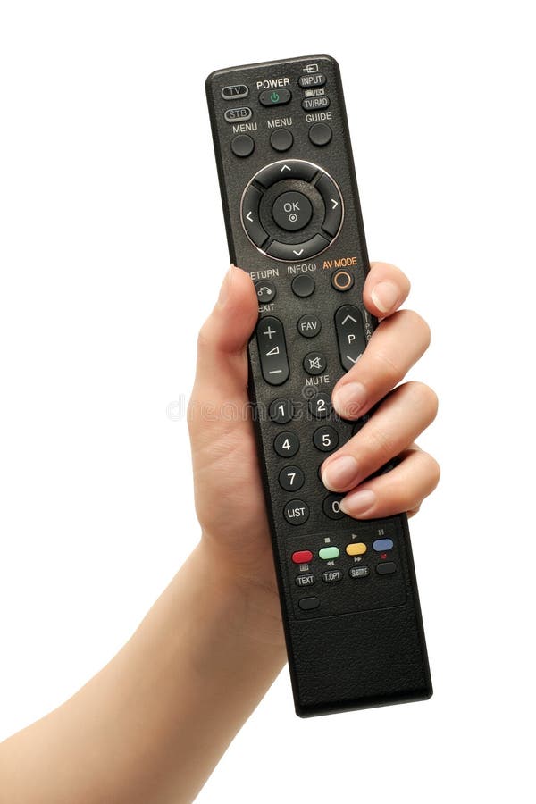 Remote control in hand stock image. Image of white, buttons - 8759527