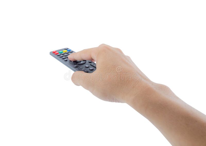 Remote control in hand stock image. Image of entertainment - 70092329