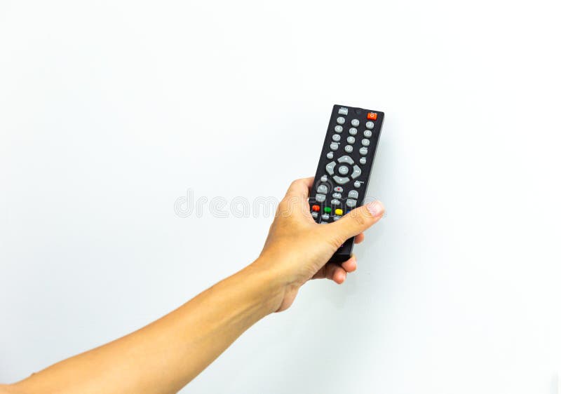 Remote Control Hold Up on White Background Stock Image - Image of ...