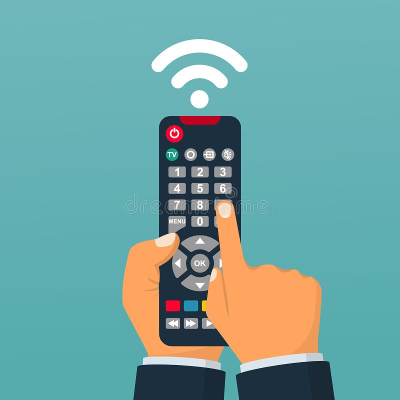 Hand Holding Tv Remote Control Isolated White Stock Illustrations – 229 ...