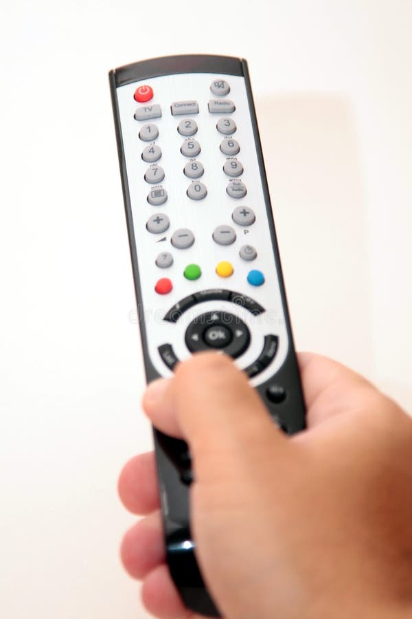 Remote Control in Human Hand Stock Photo - Image of video, broadband ...