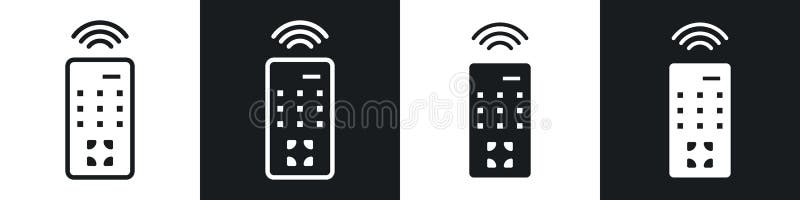 Remote Control Thin Line Icon Set Stock Vector - Illustration of ...