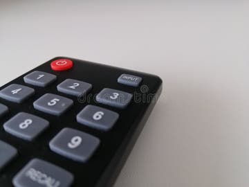 Remote Control Input Button To Change Television Source Stock Photo ...
