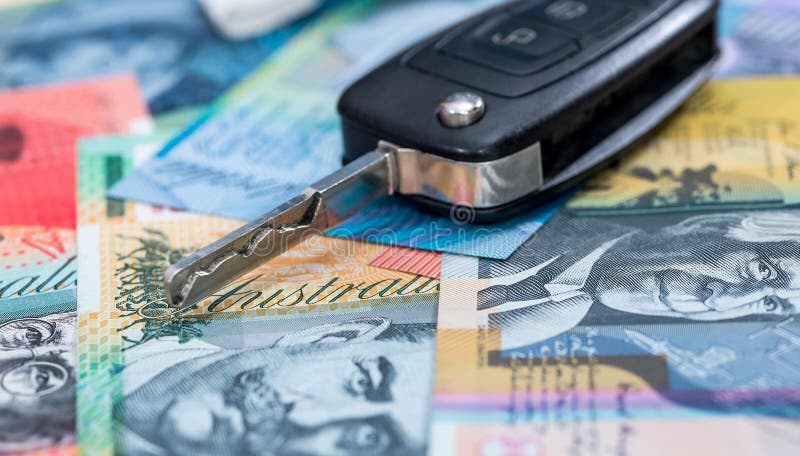 Remote Control Key from Car on Australian Dollars a Stock Image - Image ...