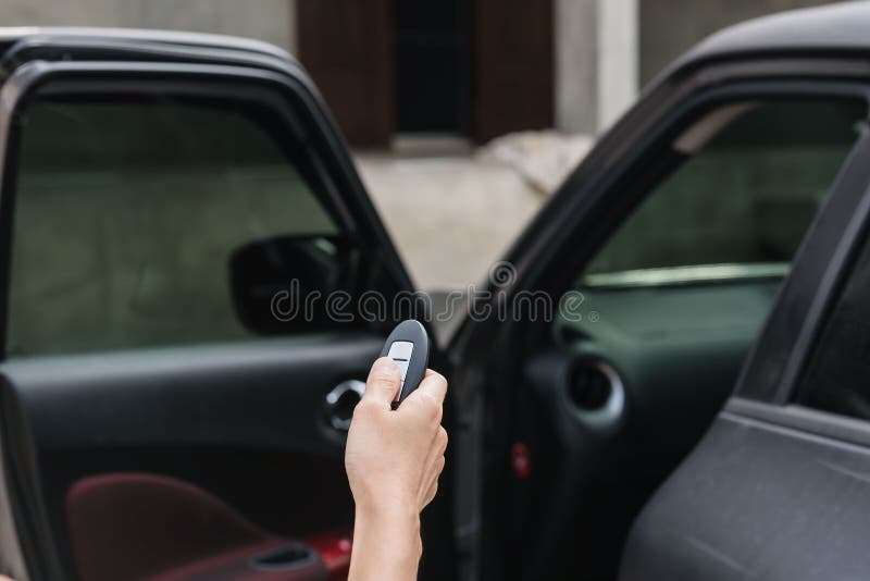 Remote Control Key Car in Hand , System Automatic Stock Image - Image ...