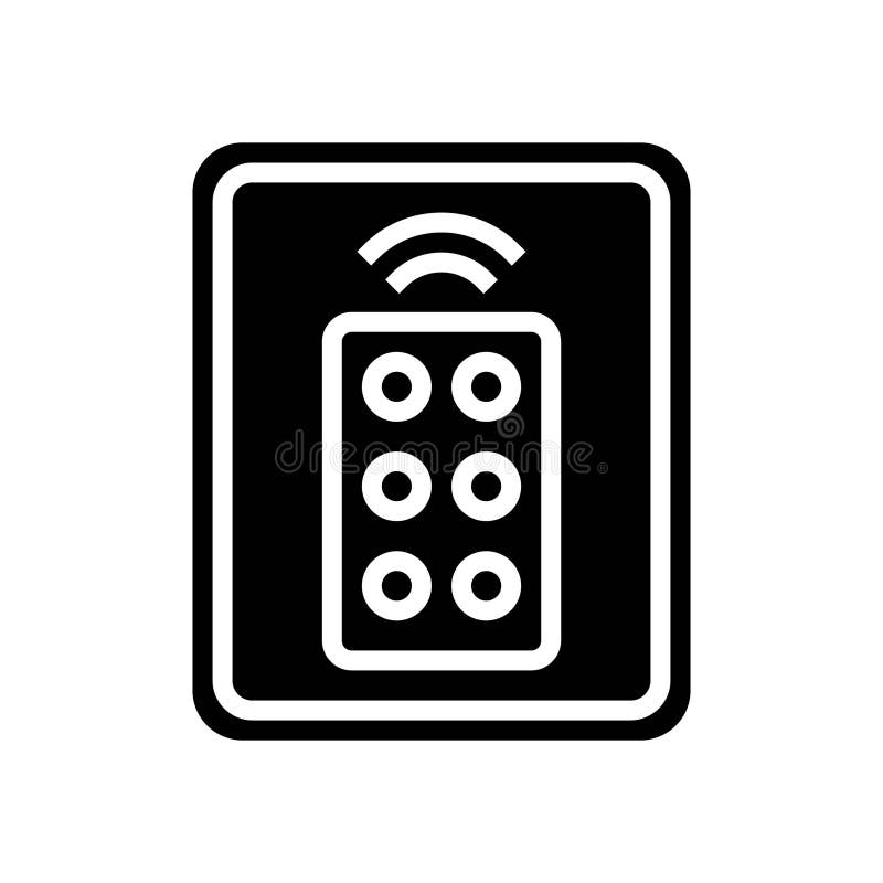 Remote Control Label Product Caution Glyph Icon Vector Illustration ...