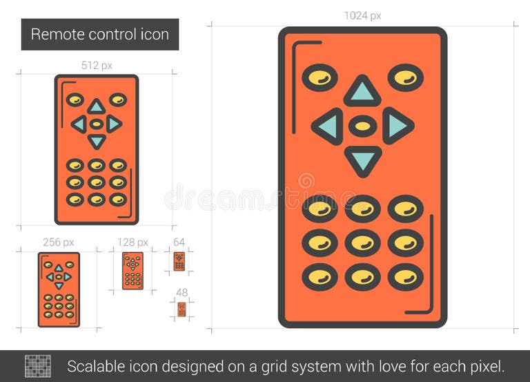 Remote control line icon. stock vector. Illustration of electronics ...