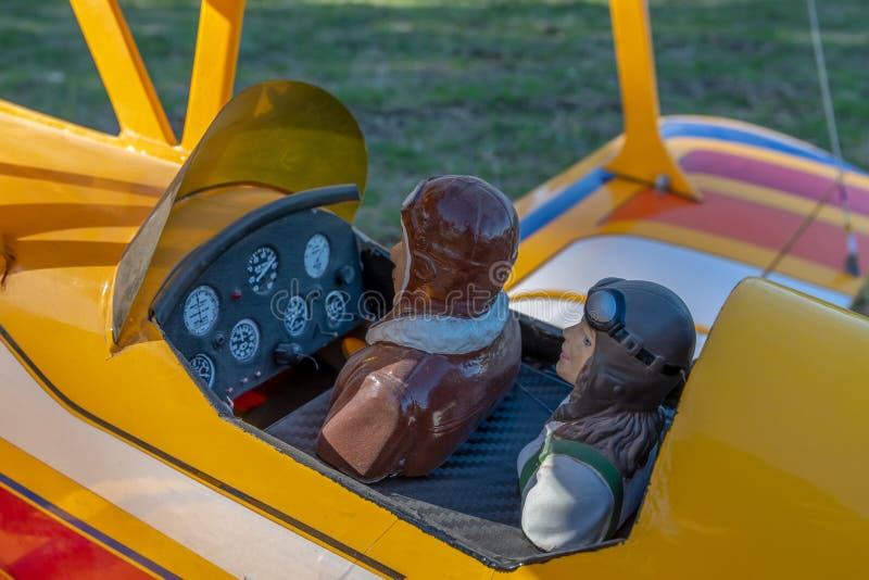 Remote Control Model with Pilot in Cockpit Stock Image - Image of blue ...