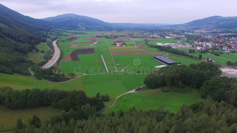 Remote Control Model Plane Flying, Aerial View, RC Stock Footage ...