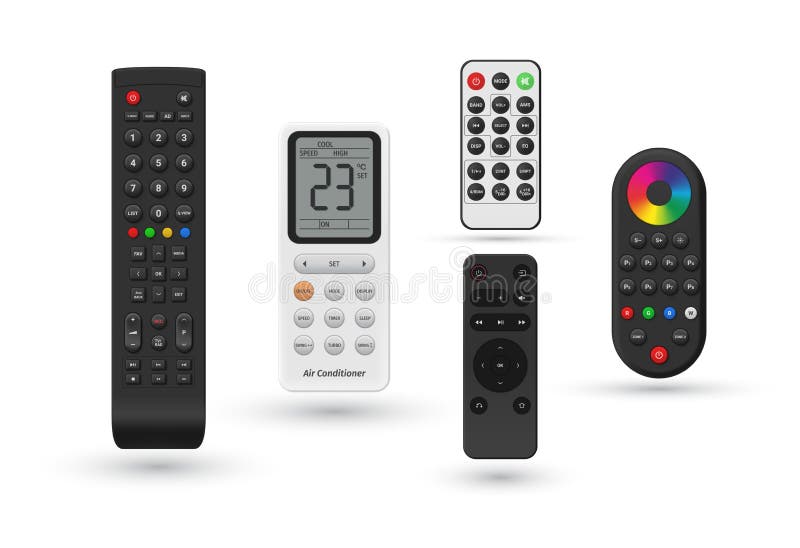 Remote Control Navigation Gamepad Device Set Realistic Vector ...