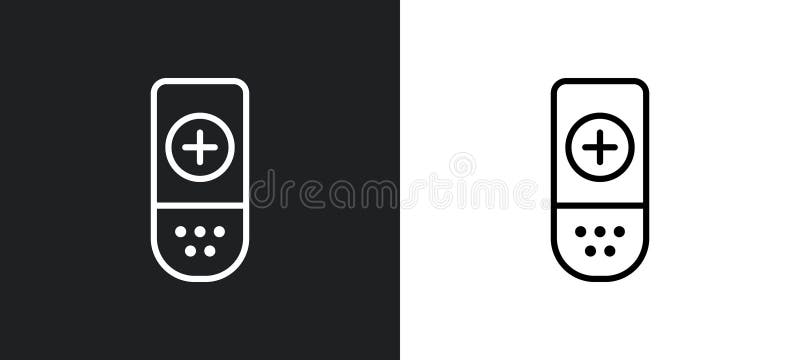 Remote Control Outline Icon in White and Black Colors. Remote Control ...