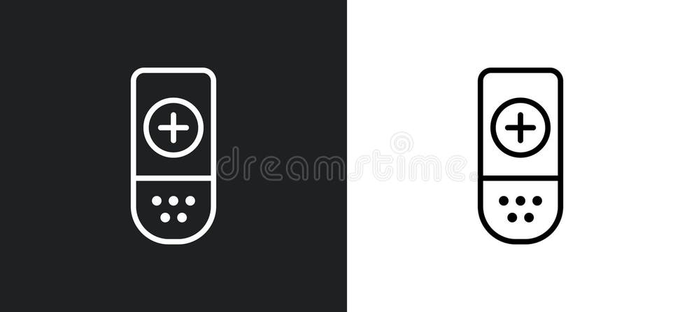 Remote Control Outline Icon in White and Black Colors. Remote Control ...