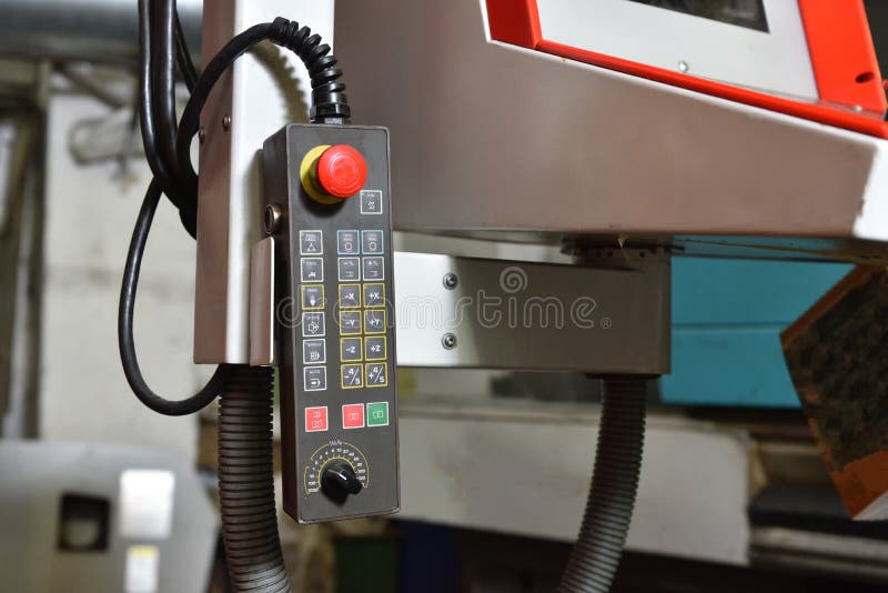 CNC Machine Control Panel for Working with Metal Parts Stock Photo ...