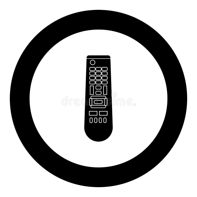 Remote Control Panel Icon Black Color in Circle Stock Vector ...