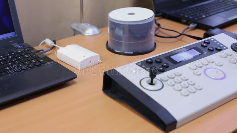 Remote Control Panel and Notebooks at Table in Stock Footage - Video of ...