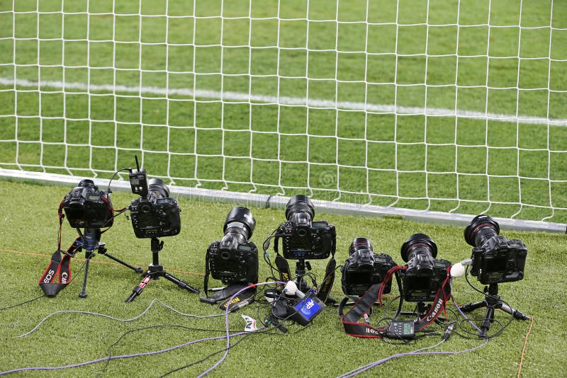 Remote Control Photocameras Stand on the Field Editorial Image - Image ...