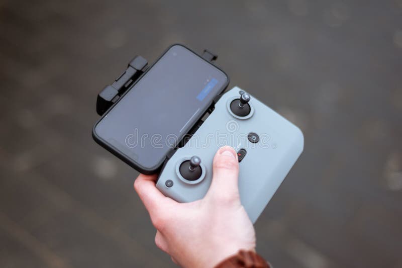 Remote Control of the Quadcopter. the Operator Controls the Drone Stock ...