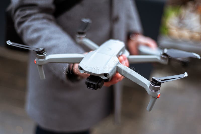 The Drone and the Phone are Charging from the Power Bank. Stock Image ...