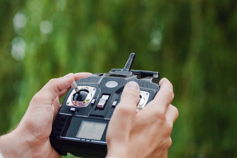 Remote Control for Quadrocopter, Close-up Stock Image - Image of ...