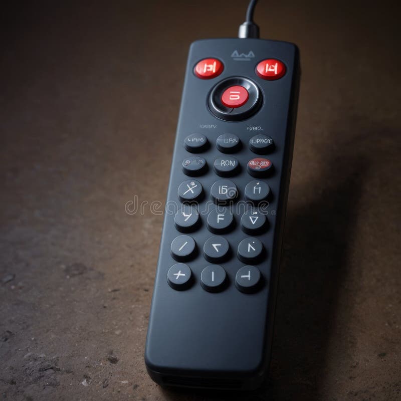 Remote Control with Red Buttons on Table Stock Illustration ...