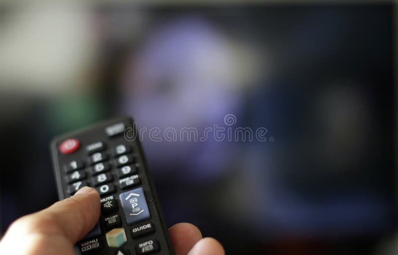 Remote Control and TV Screen Stock Photo - Image of screen, device ...