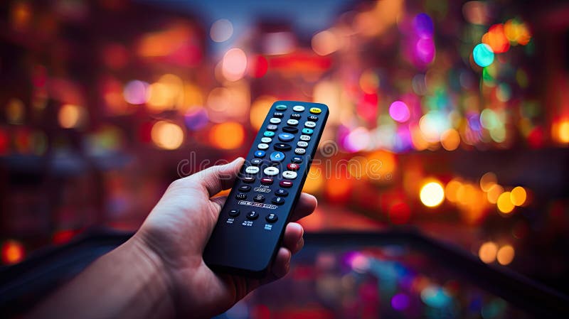 Remote Control and Selection of TV Channels. Stock Illustration ...
