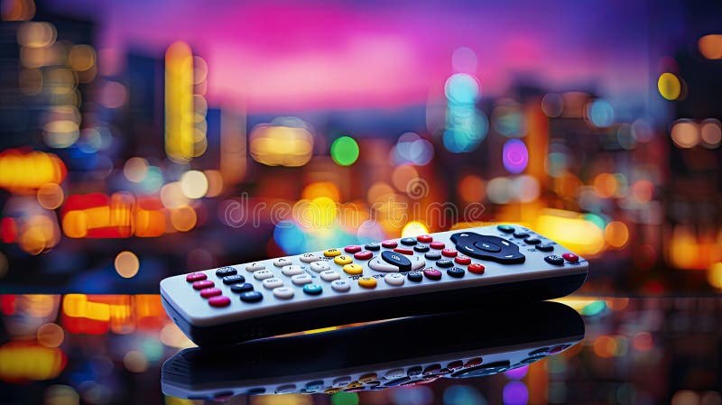 Remote Control and Selection of TV Channels. Stock Illustration ...