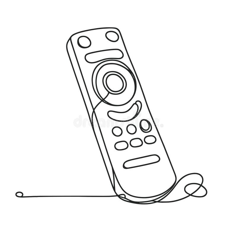 A Remote Control is Shown in a Black and White Drawing Stock Image ...