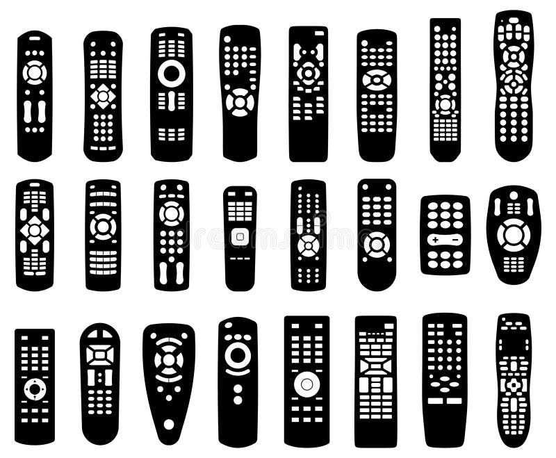 Remote Control Silhouette, Tv Remote Icons Stock Vector - Illustration ...