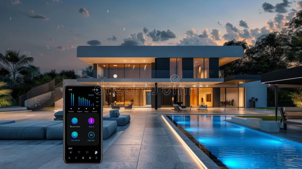 Remote Control Sits in Front of a Large House, Ready To Unlock the Full ...