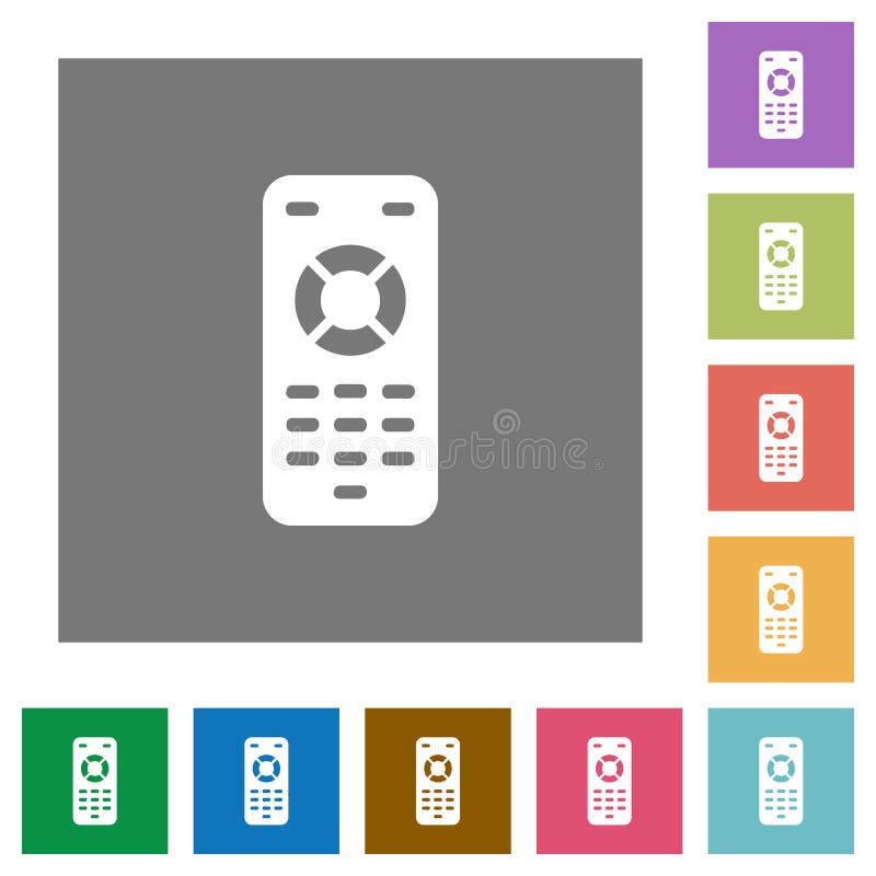 Remote Control Square Flat Icons Stock Vector - Illustration of ...