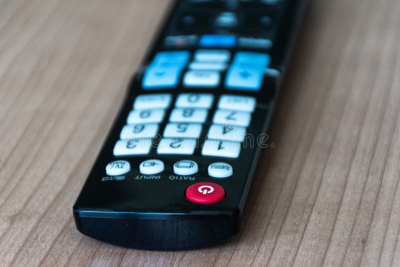 Television Remote Control On Table Stock Photo - Image of channel ...