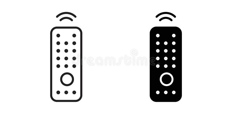 Remote Control Thin Line Icon Set Stock Vector - Illustration of icon ...