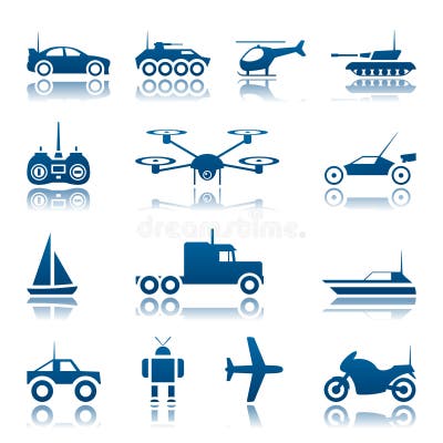 Remote Control Toys Icon Set Stock Vector - Illustration of airplane ...