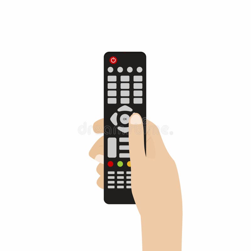 Remote Control for TV. Hand Holding TV Remote Control Stock Vector ...