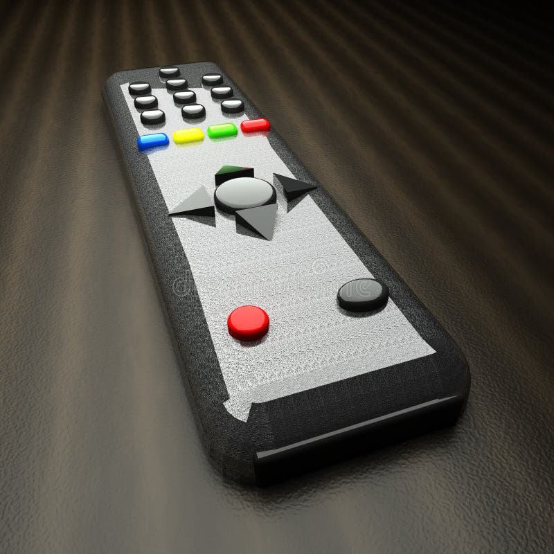 Remote Control for Tv Over Wooden Table Stock Illustration ...