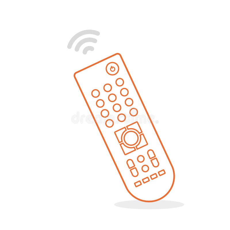 Remote Control. TV Remote Controller with Wireless Signal. Vector ...