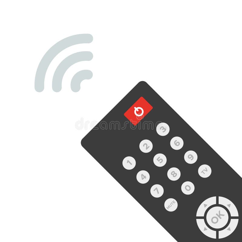 Remote Control. TV Remote Controller with Wireless Signal. Vector ...
