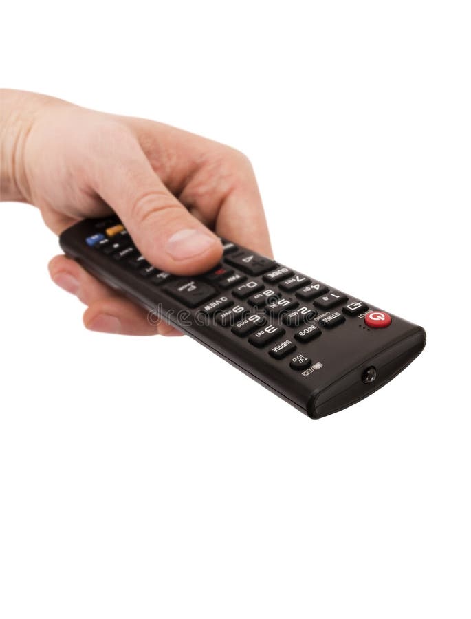 Remote Control Unit of Digital Receiver, Isolated on White Stock Image ...