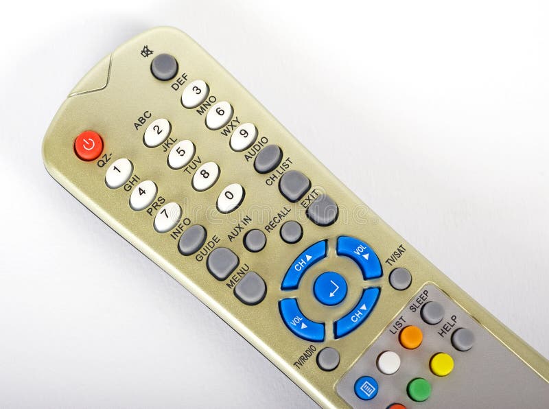 Remote Control Unit Isolated on White Stock Image - Image of selection ...