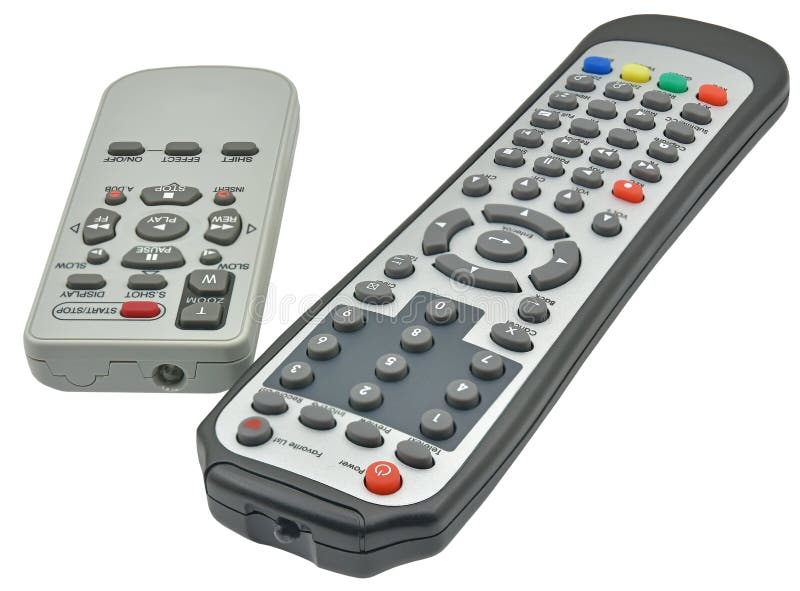 Remote Control Units on a White Stock Image - Image of music, sound ...