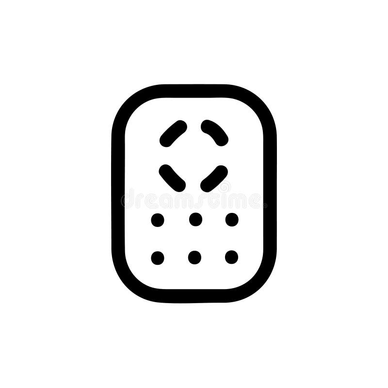 Remote Control Vector Icon, Outline Style, Isolated on White Background ...